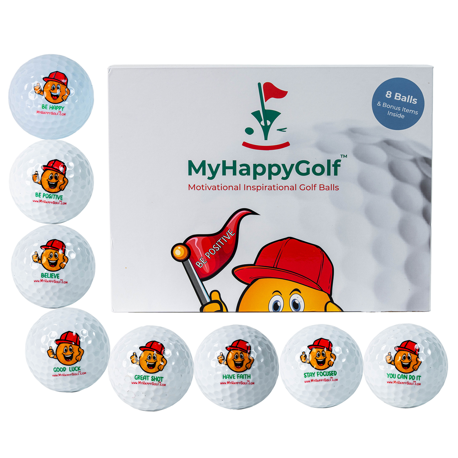 8 Golf Balls & Bonus Items – My Happy Golf Store